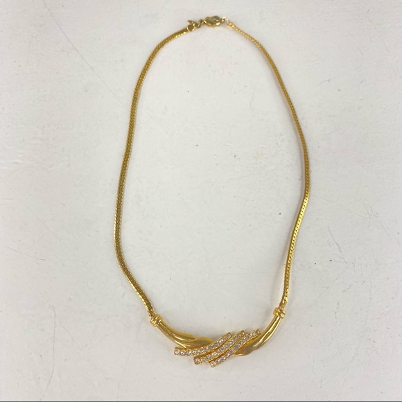 Avon | Jewelry | Vintage Avon Gold Tone Rhinestone Necklace | Poshmark
